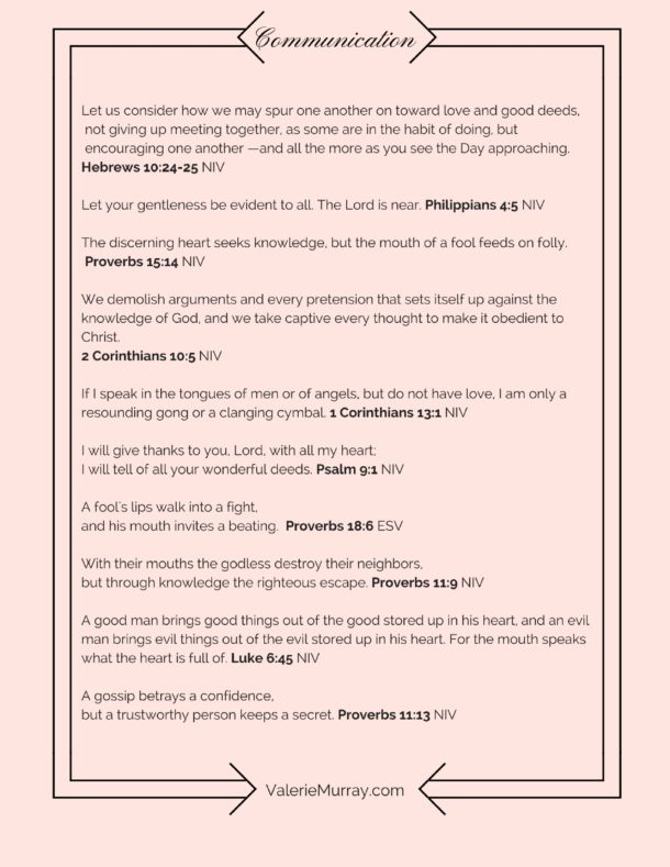 50 Scriptures That Will Help You Communicate - Valerie Murray