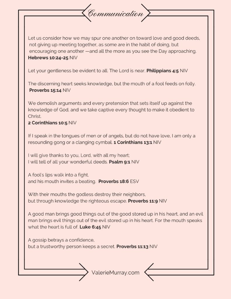 50 Scriptures That Will Help You Communicate - Valerie Murray
